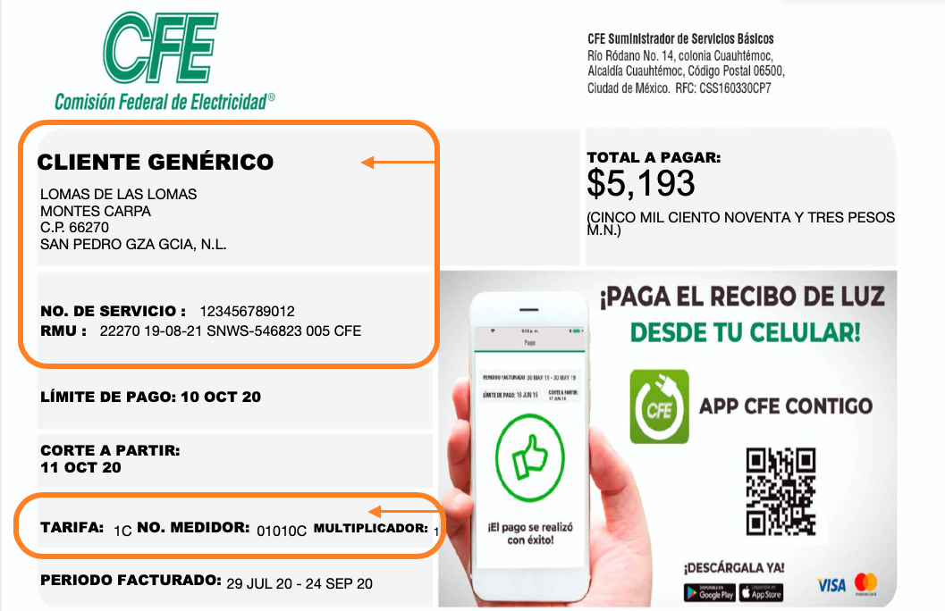 Cómo leer el recibo de luz de CFE - Blog Sunwise